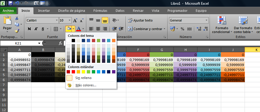 VB para Aplicaciones (Excel): Trabajar con colores