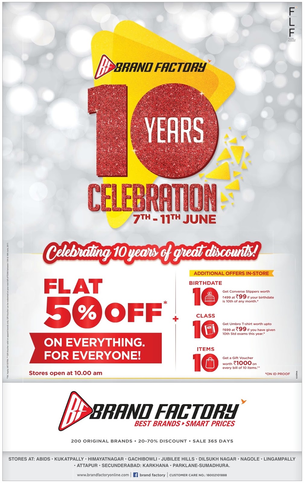 Brand Factory Flat 50% off Sale | June 2017 Discount Offers