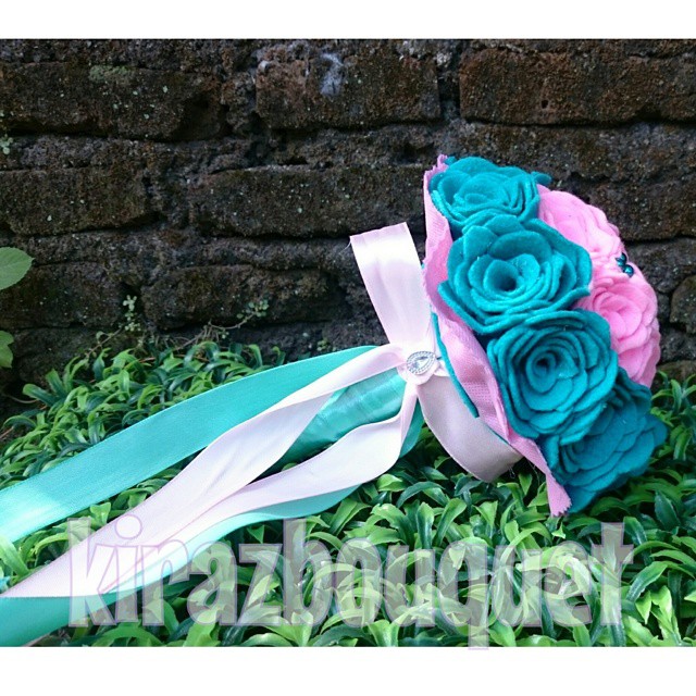 jual buket bouquet bunga handbouquet satin flanel handmade pernikahan ...