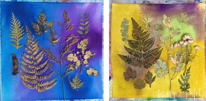 Sun printing on fabric and free motion machine quilting | Mary & Patch