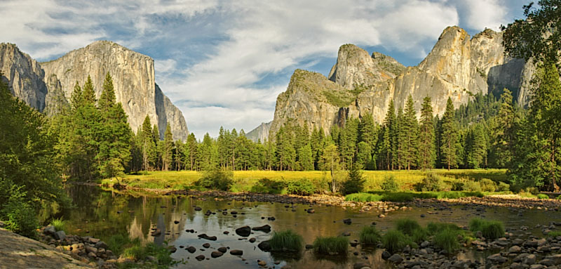 Yosemite Falls, Valley and Sunset | Travel Photo and Picture