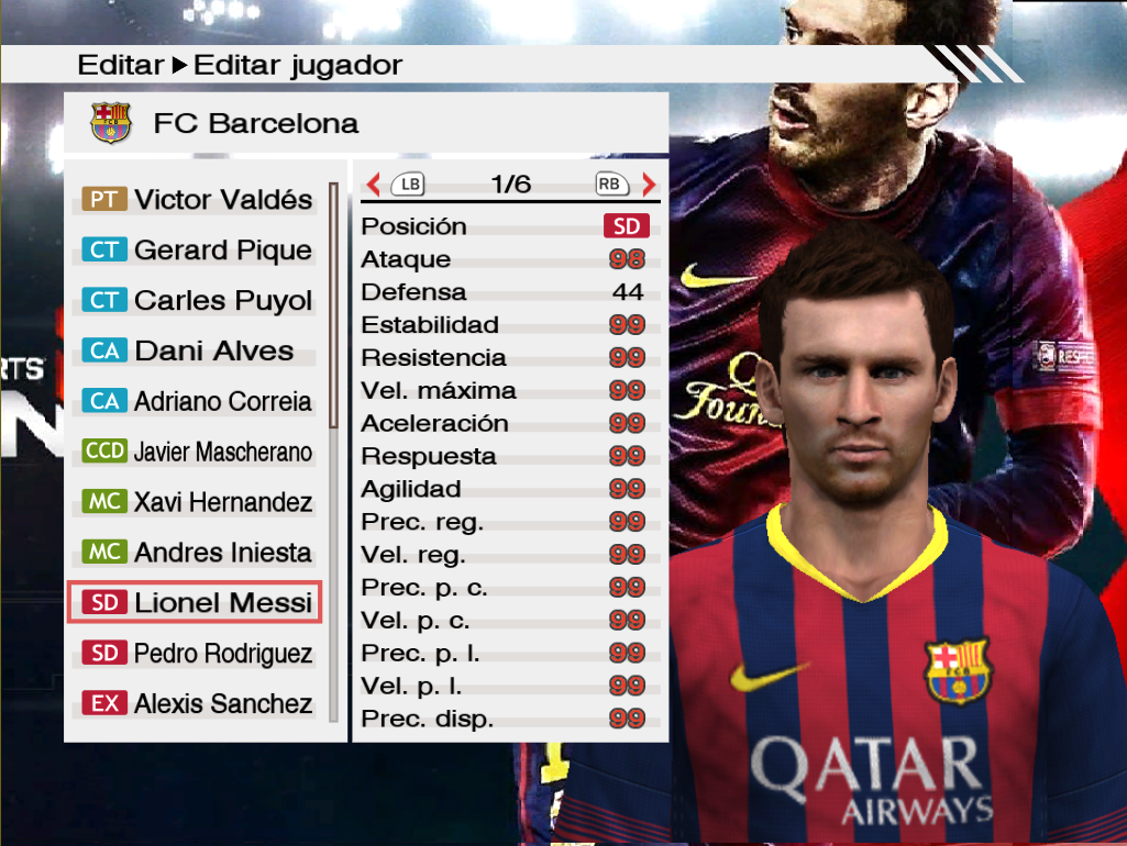 PES 2009 EDITION COLOMBIA: Face lionel Messi 2013 Pes 2009