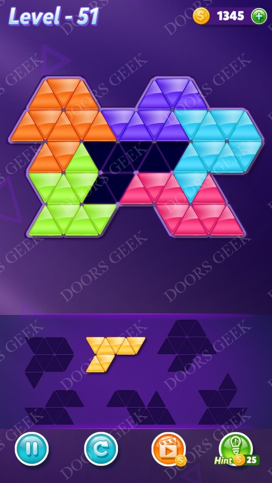 Block! Triangle Puzzle Intermediate Level 51 Solution ~ Doors Geek