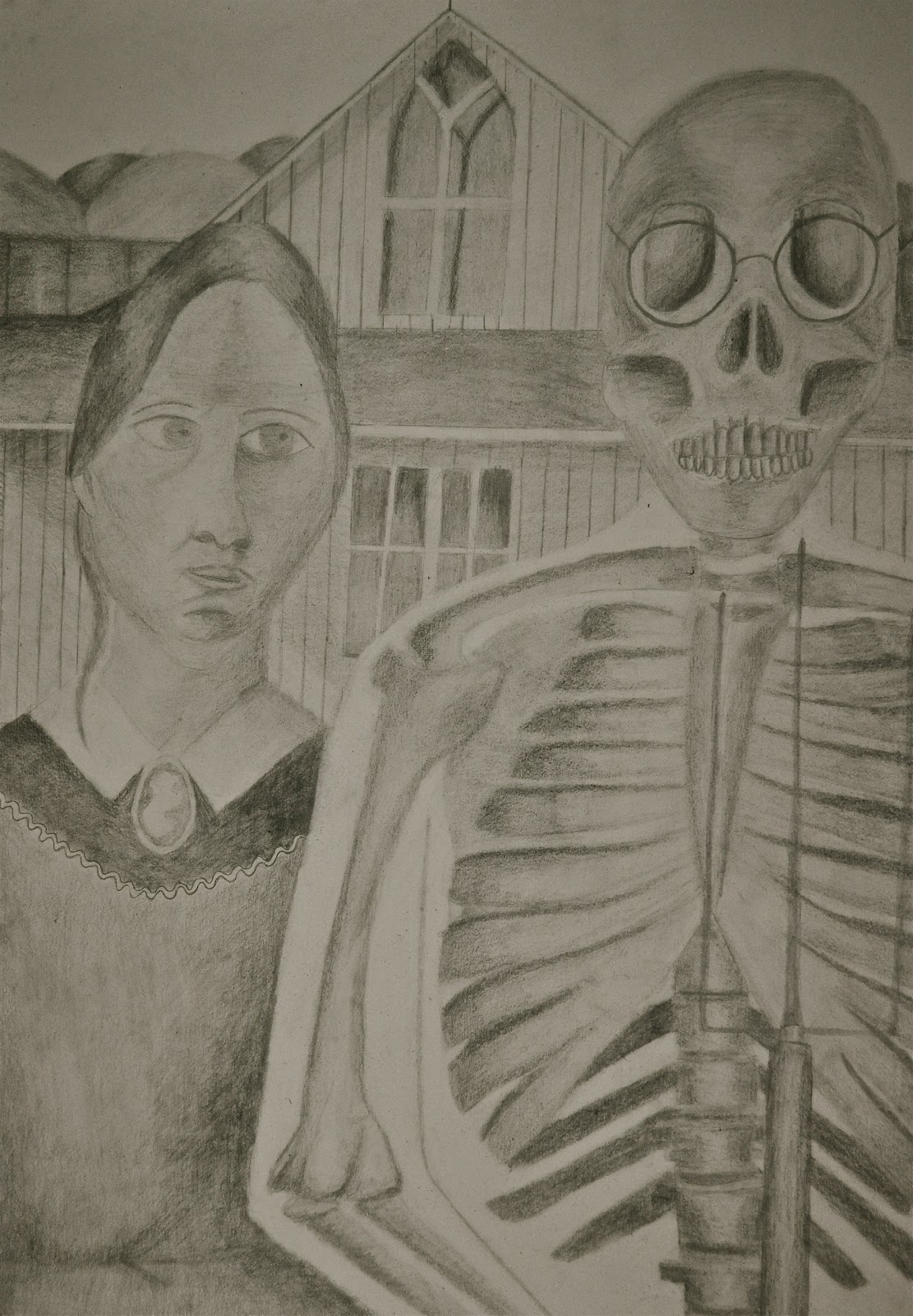 Olivia Ross: American Gothic Skeleton: Graphite