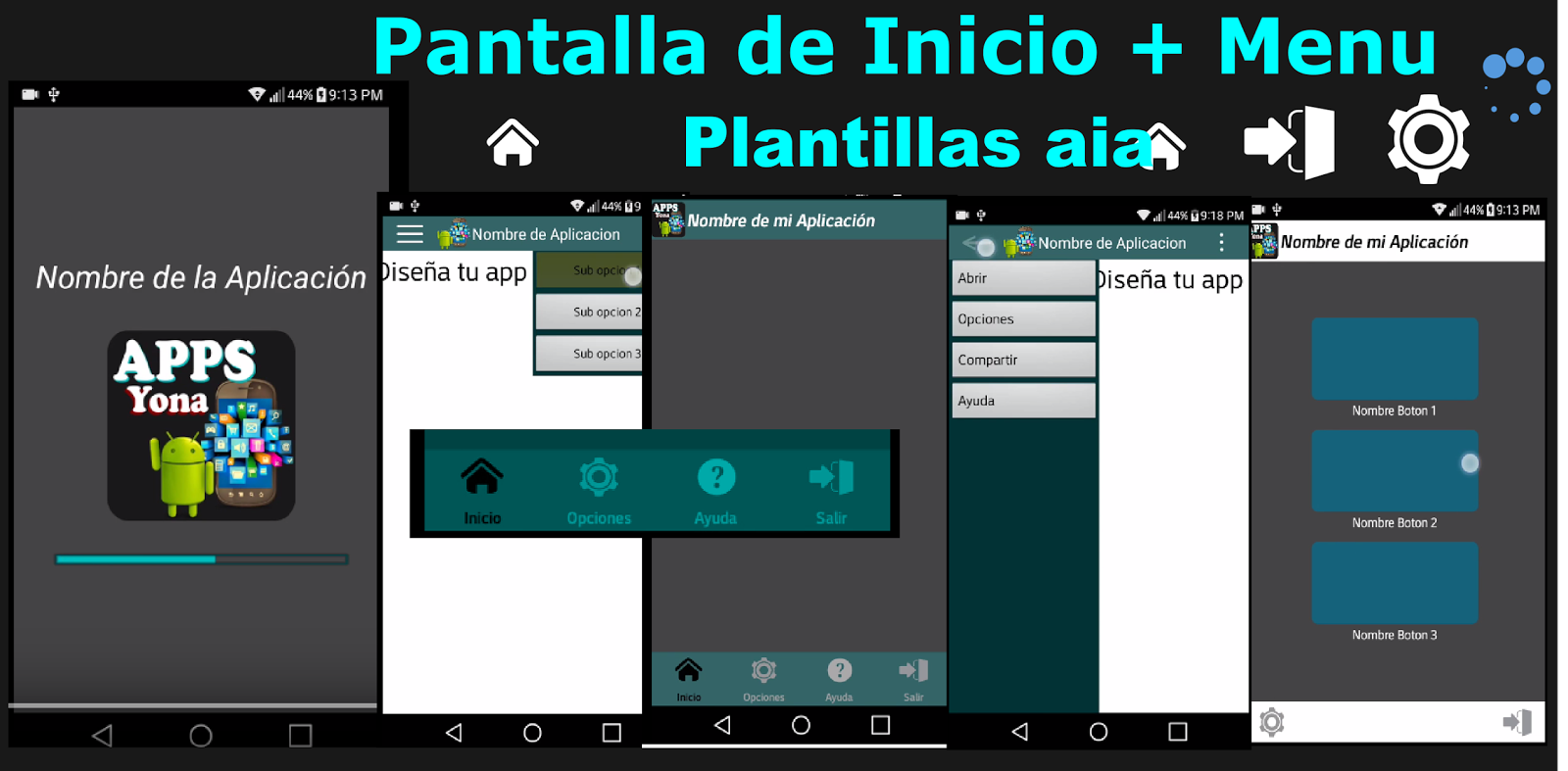 Crea tu app con plantillas: Plantilla Splash Screen + Menu de inicio en ...