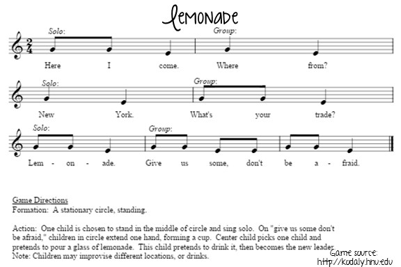 Kodaly Inspired Classroom: Lemonade Stand Printable