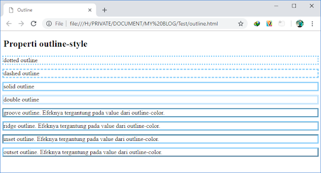 Belajar CSS Part 11 - Outline (Garis Luar) - king-octahasan