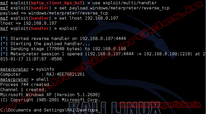 Exploit Windows Pc Using Bulletproof Ftp Client Bps Buffer Overflow Hacking Articles