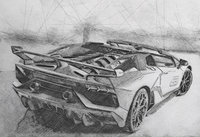 2020 Lamborghini Aventador SVJ 63 Roadster Sketch - Car Drawing Blog