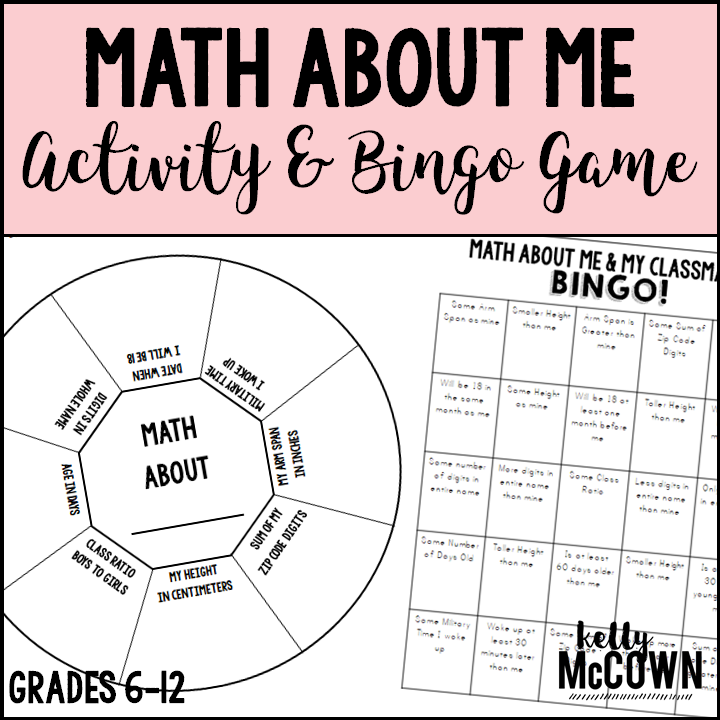 Kelly McCown: Math About Me Activity & BINGO Game