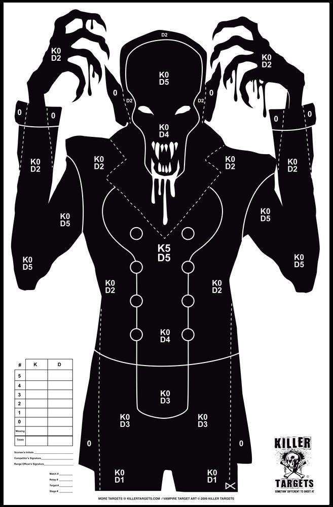Распечатай и Стреляй!: Мишень вампир. Vampire target.