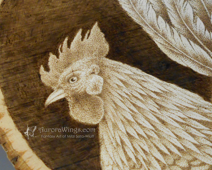 Rooster Pyrography Project