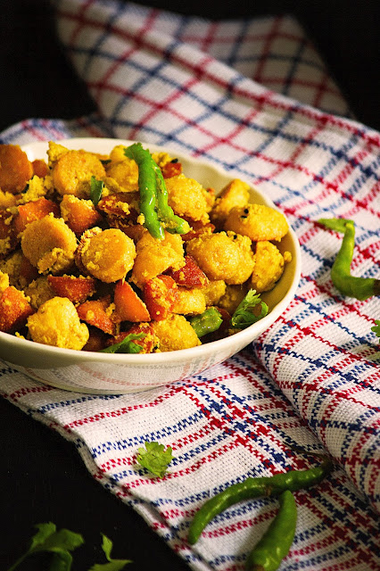 Bori Posto / Poppy Seeds Paste Coated Bengali Sun Dried Dumplings