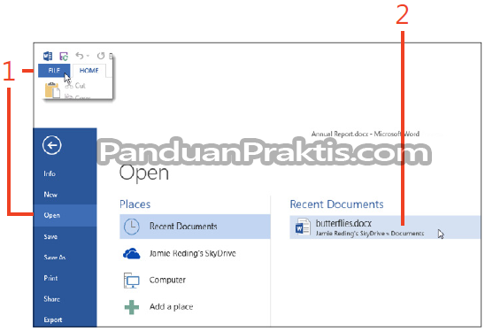 Cara Membuka Dokumen Word 2013