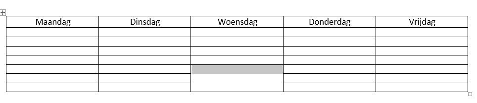 Retail 3.11: Werken met tabellen: uurrooster maken