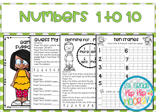 1st Grade Hip Hip Hooray!: Numbers 1 to 10...Tools and Games to Support ...