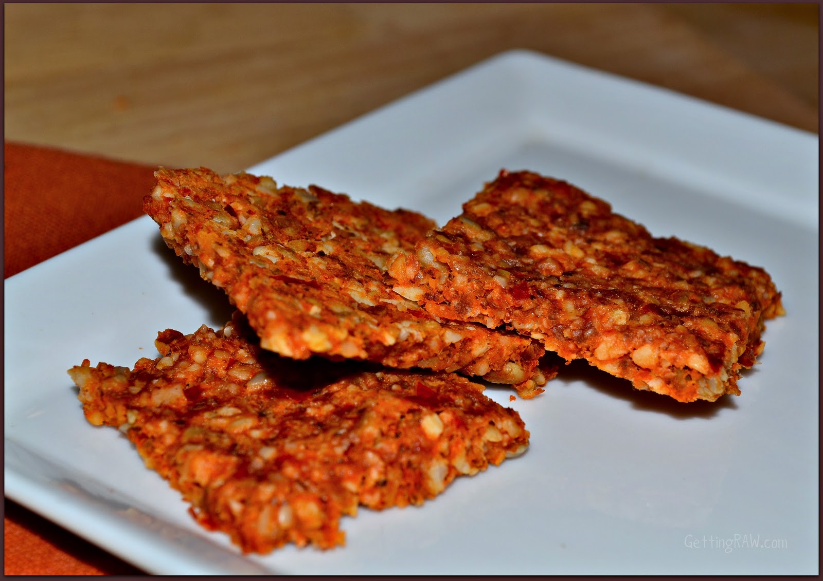 Getting Raw: Red Pepper Bisque Soup and Spicy Cheez- itzs!
