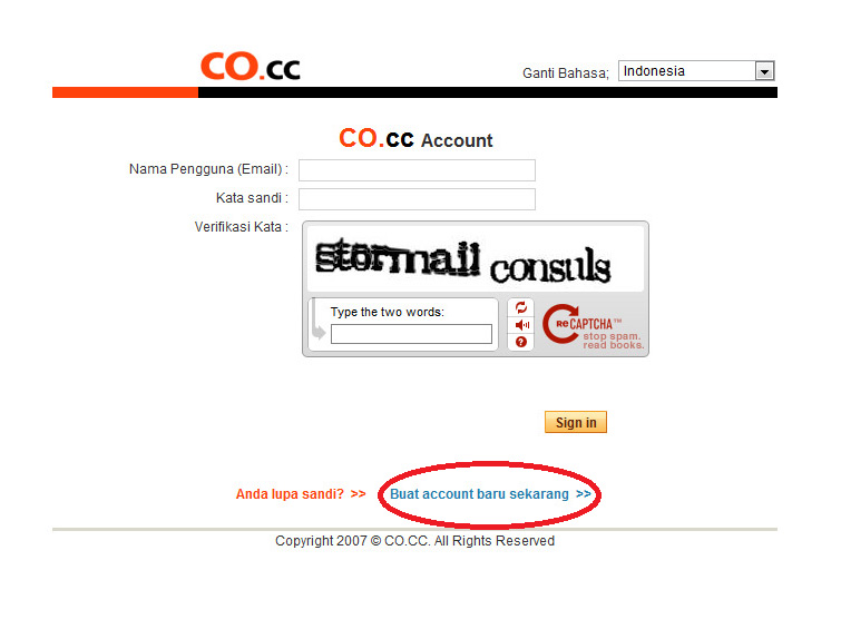 panduan belajar blog: Cara Buat Domain Gratis Dengan CO.CC