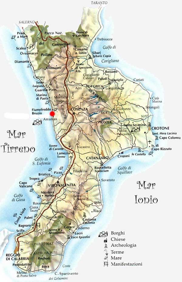 Calabria Map Pa Geografica Mondiale
