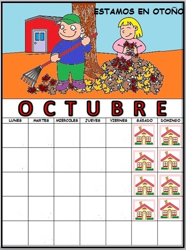 El arcoiris de Infantil: CALENDARIO OCTUBRE