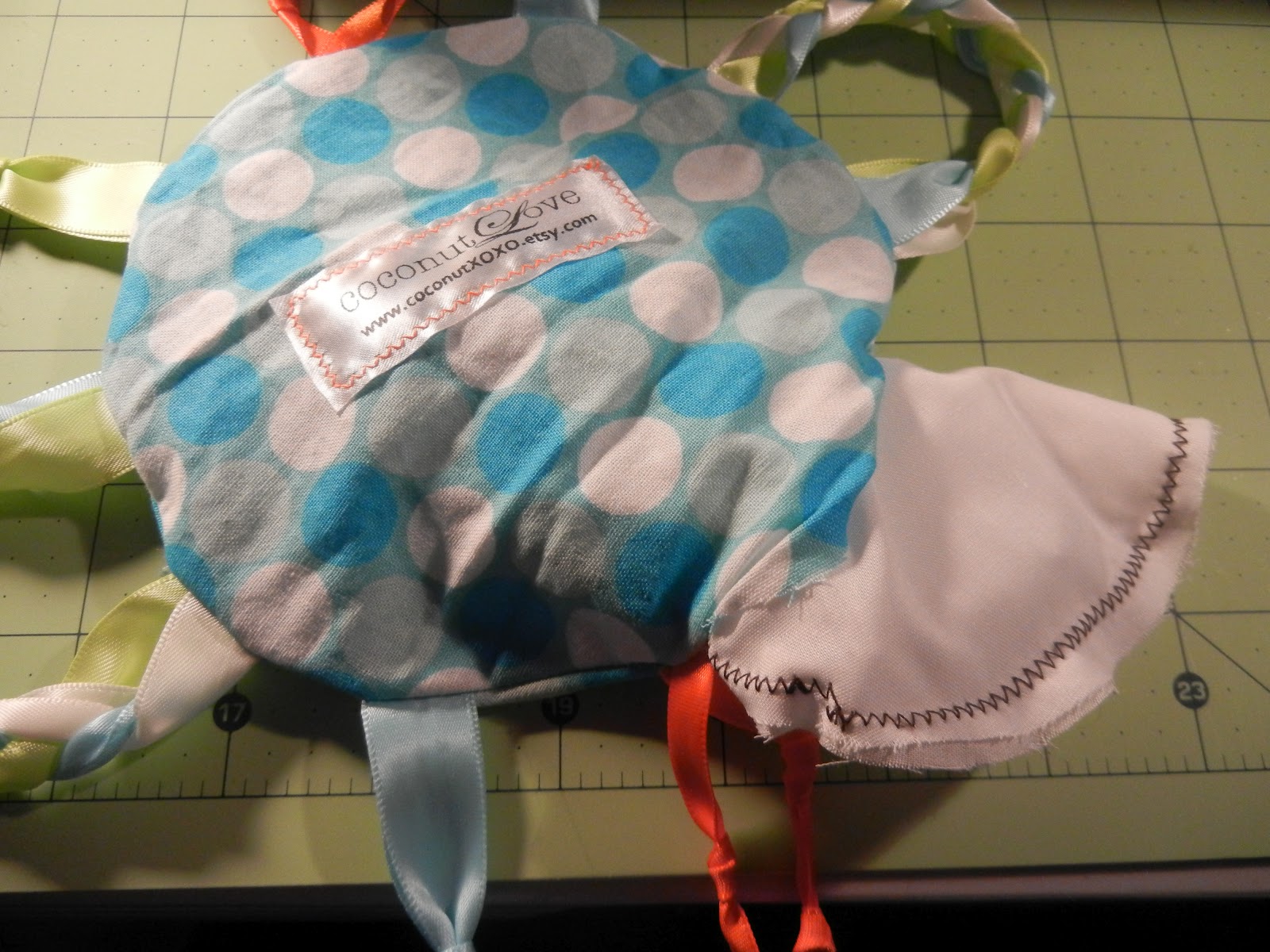 Coconut Love: Tiny Taggy Teething Toy (that crinkles!)