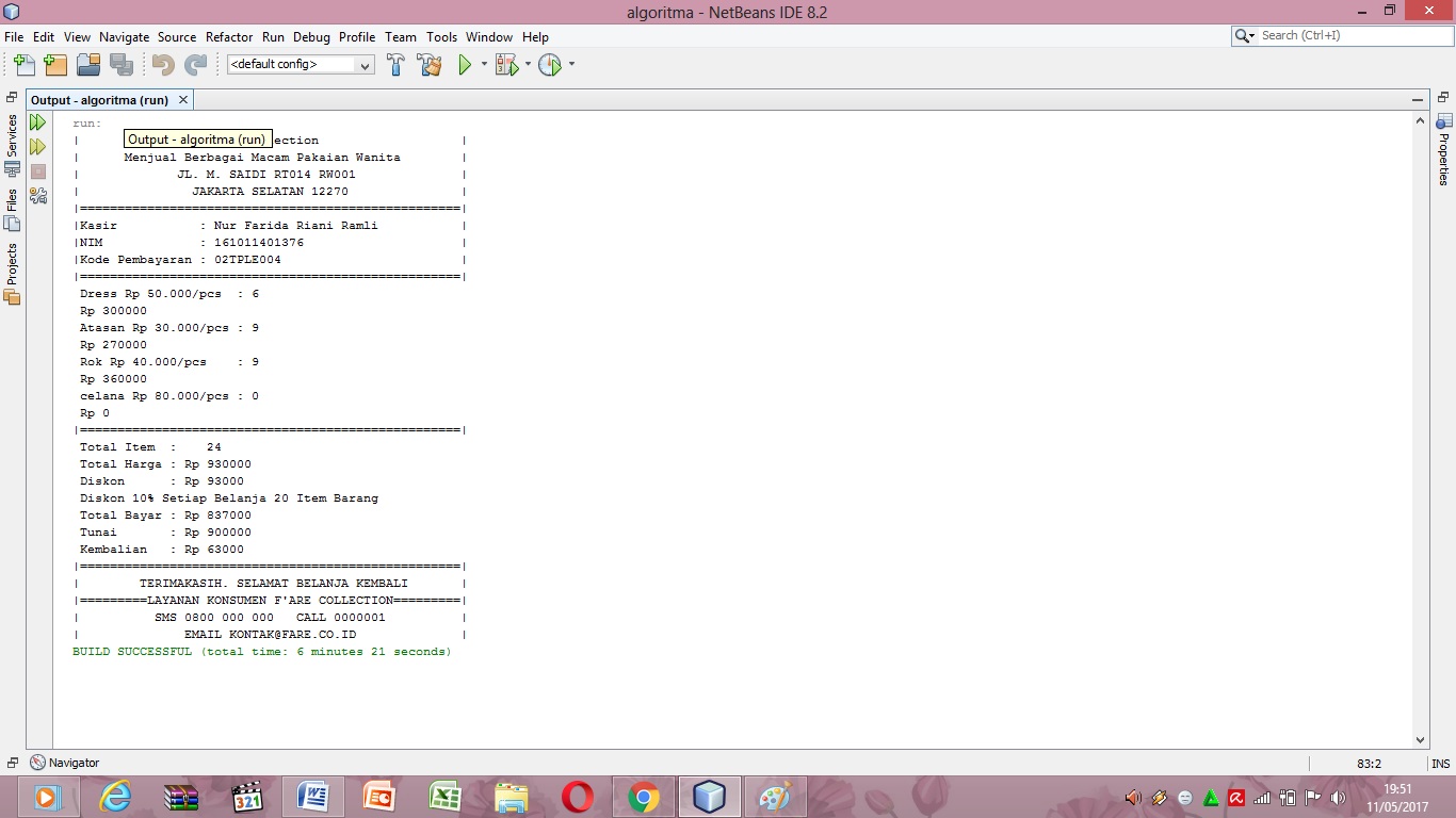 Membuat Struk Belanja Dengan NetBeans