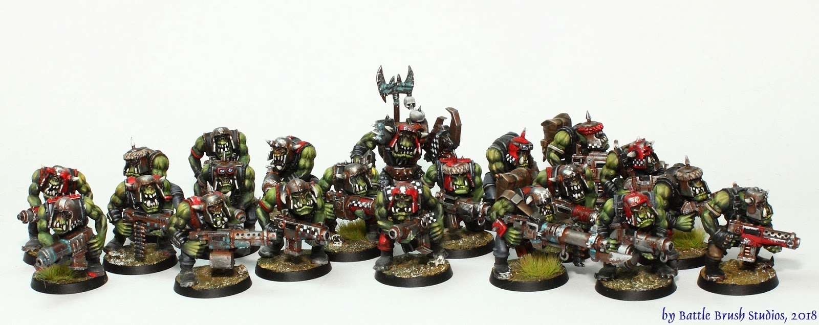 Battle Brush Studios: Showcase: Orks Shoota Boyz Mob