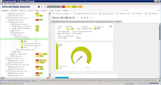 PRTG 2018 Monitorando o ambiente de TI, teste completo - parte 2/3 - IT ...