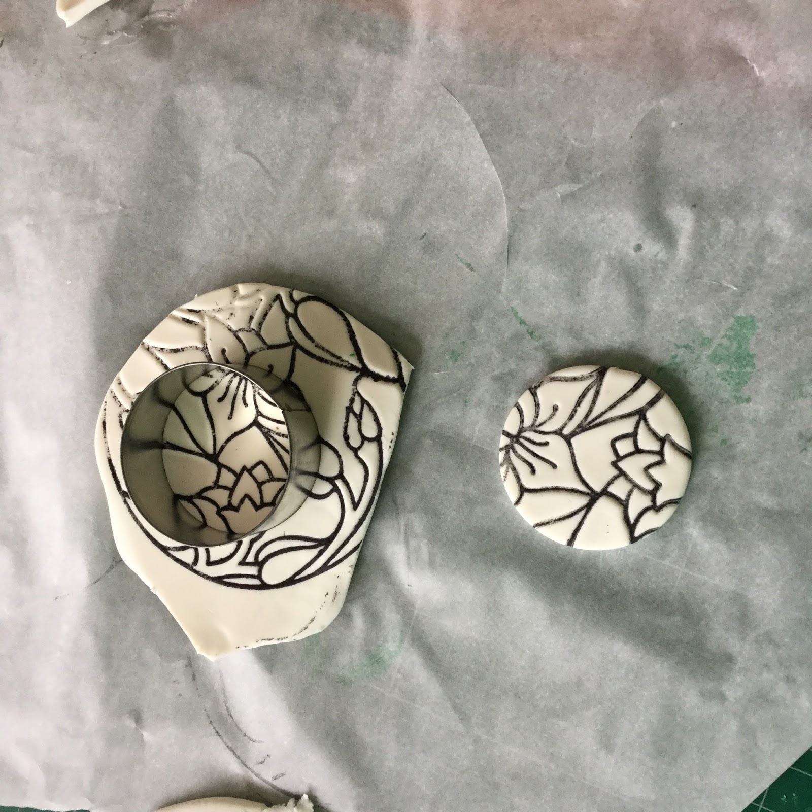 Floral Disc Clay Earrings