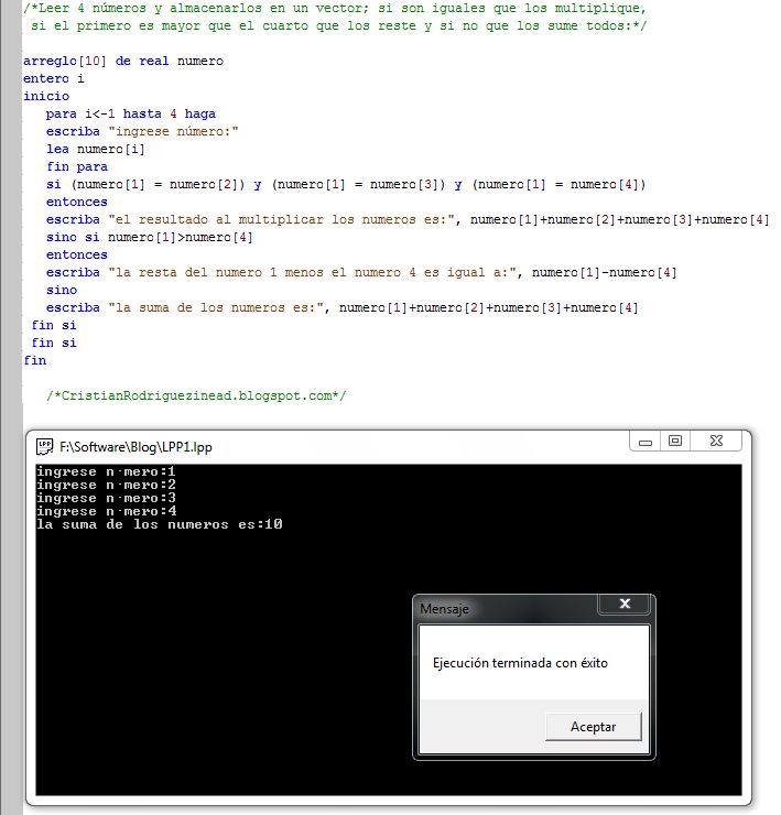 Software INEAD: Matrices en programación - Matriz unidimensional ( Vector )
