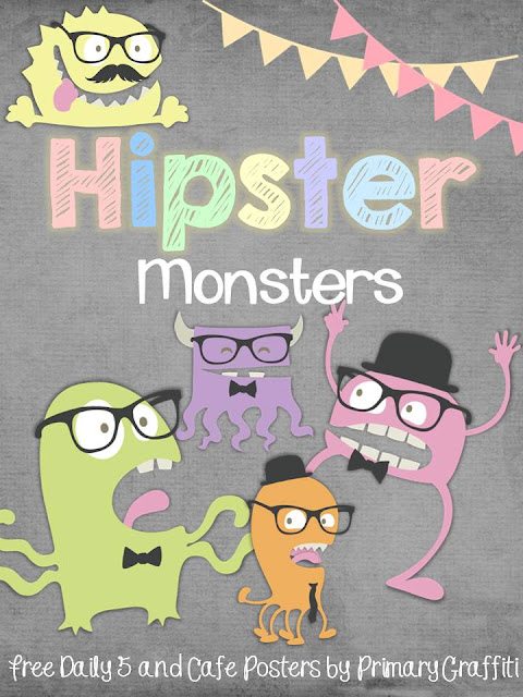 Primary Graffiti: Hipster Monsters in Daily 5 and CAFE Freebie