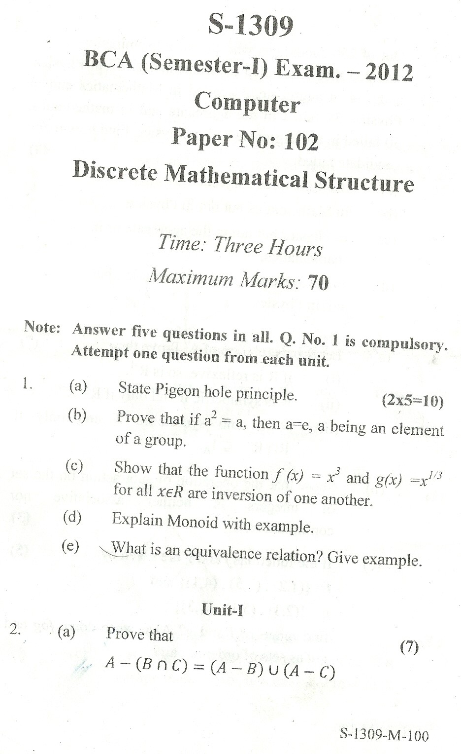 Bca previous year question papers 2012