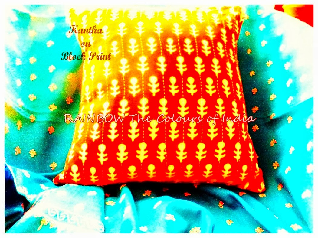 RAINBOW - The Colours of India: DIY : Kantha Stitch on Block Print