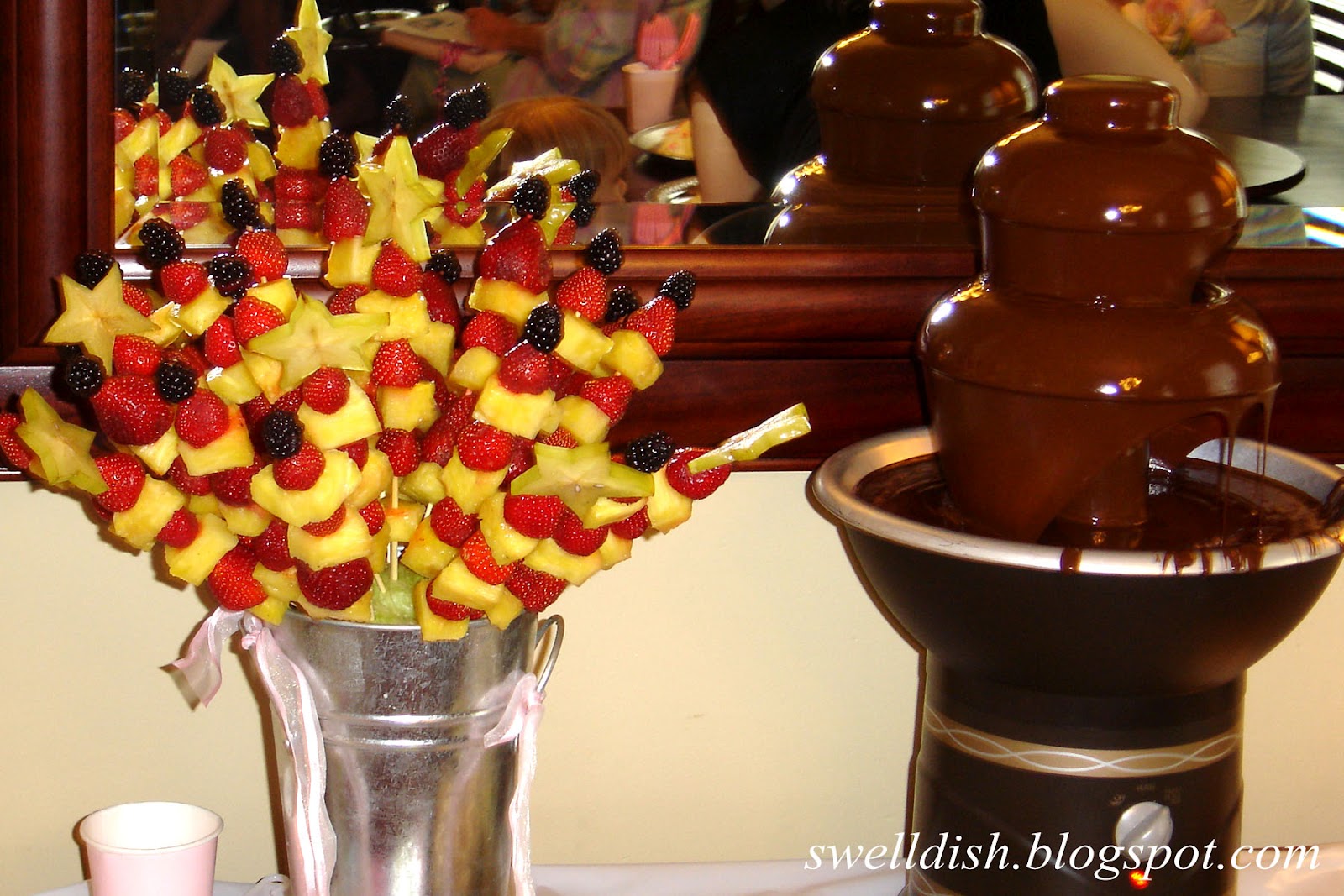 The Swell Dish: Fruit Kabobs and Chocolate Fountain...Mmmm