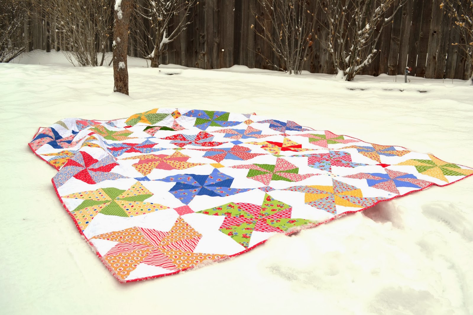 Porch Swing Quilts: 4QFAL Finish: Pam Kitty Morning Pinwheels!