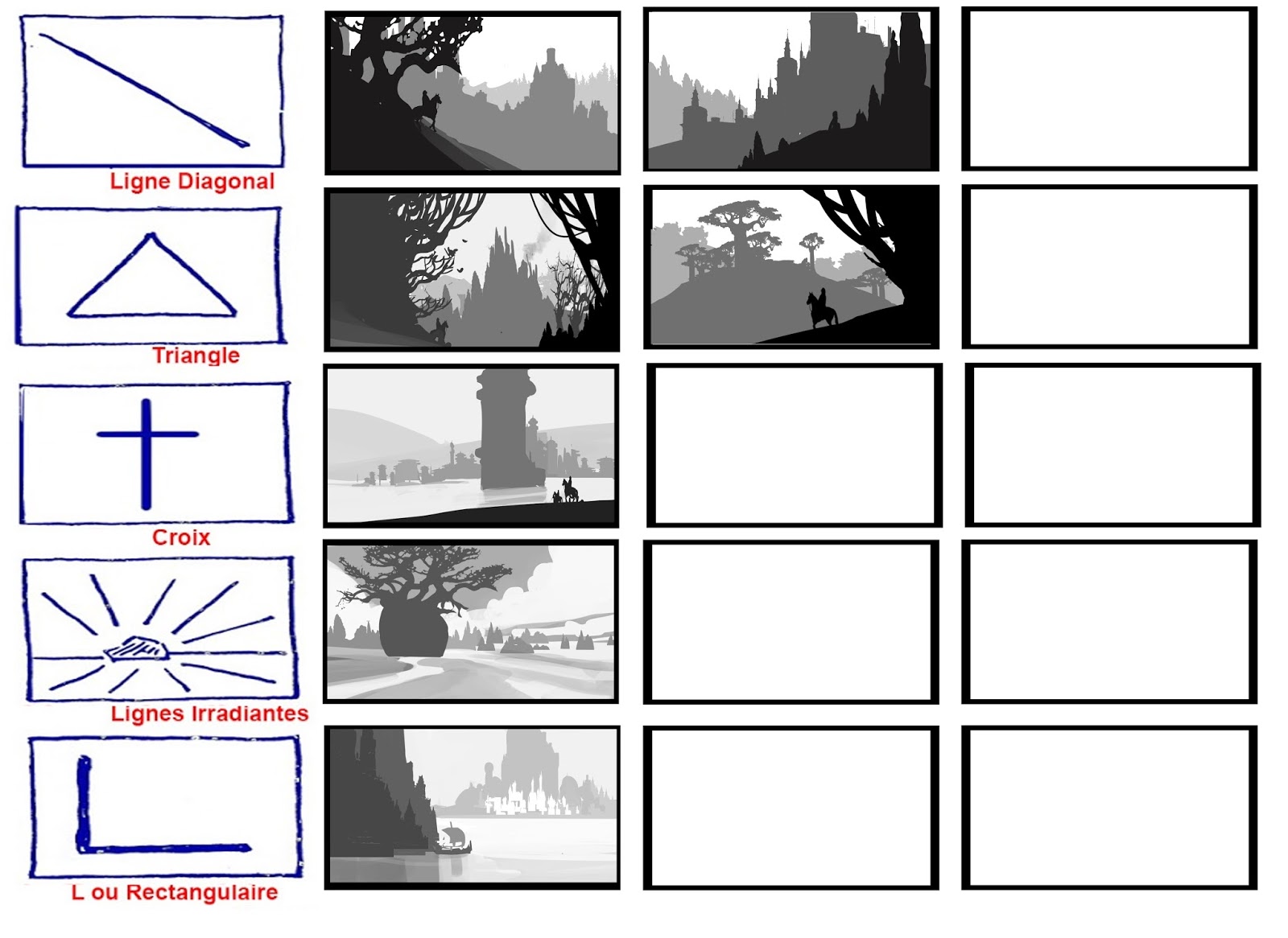Concept Art - Uni Laval 2017: Exercice 1 : Thumbnails de Composition