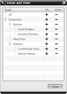 NX UNIGRAPHICS TUTORIAL: HIDING & SHOWING ENTITIES