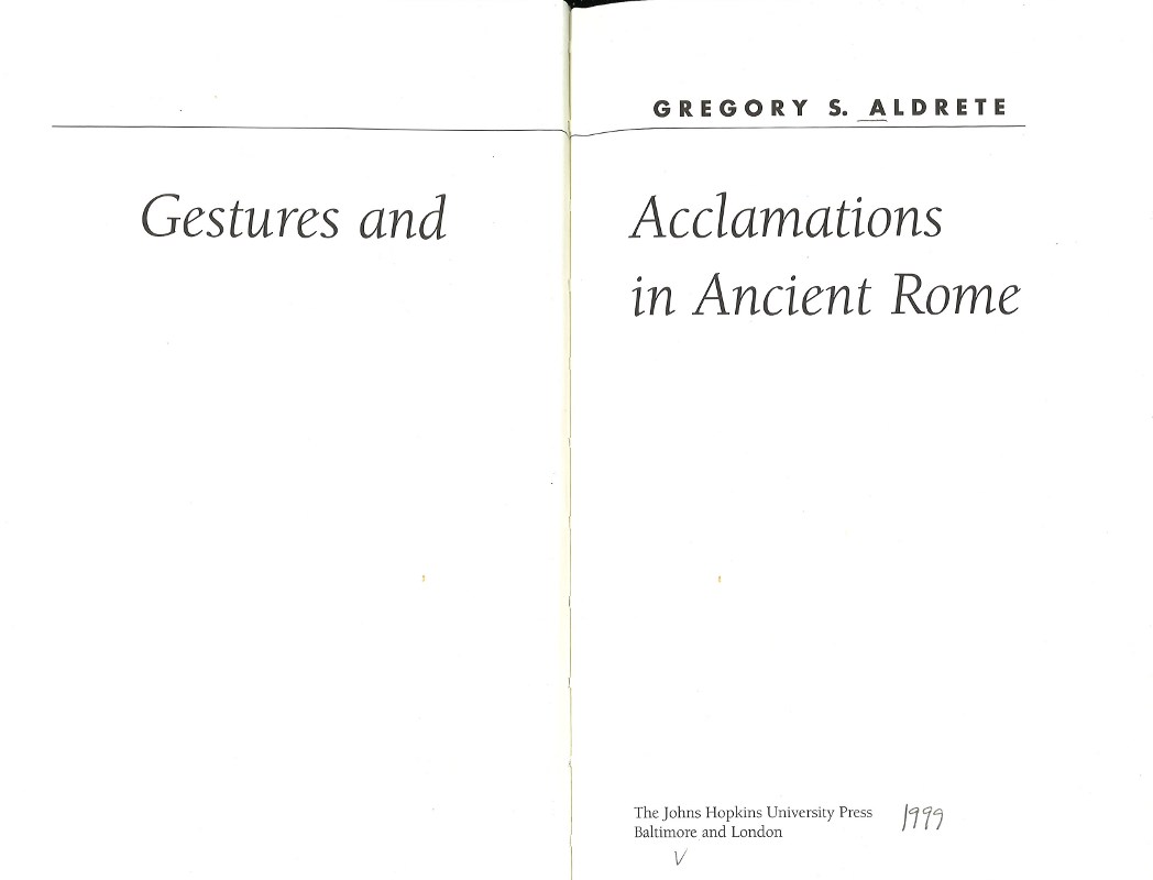 Gestures and Acclamations in Ancient Rome