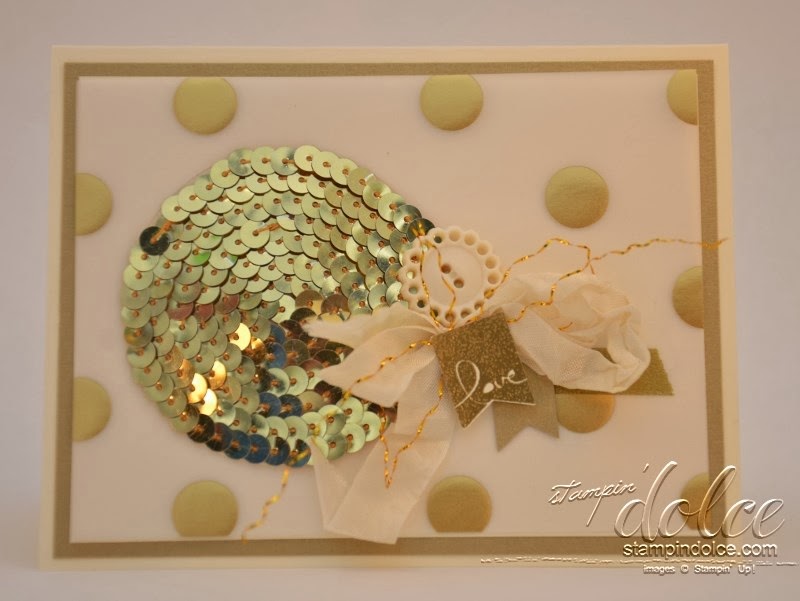 Stampin' Dolce: Gold Sequin Medallion Card