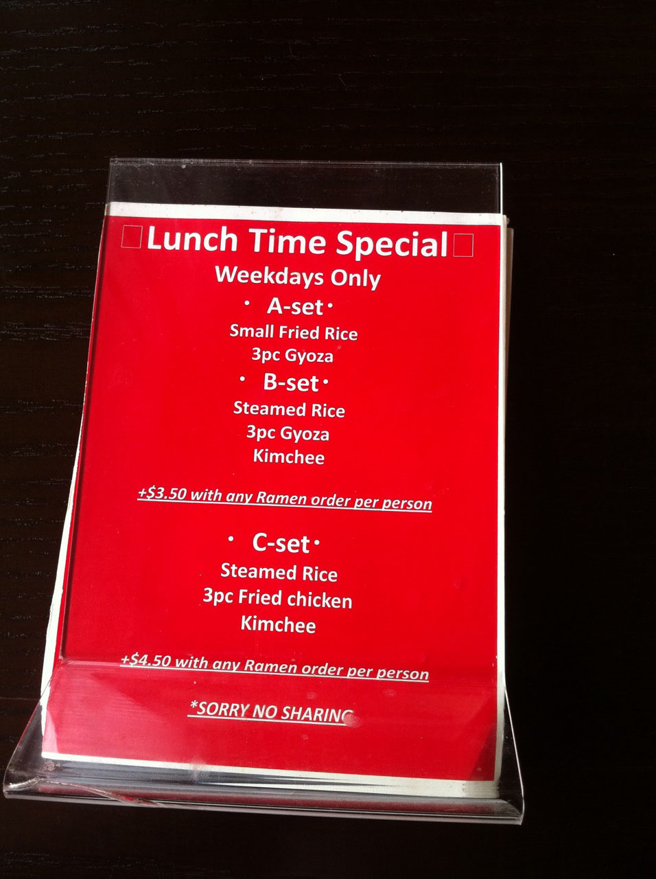 The Radiused Corner Menu Vault: Ramen Umenoya - Torrance