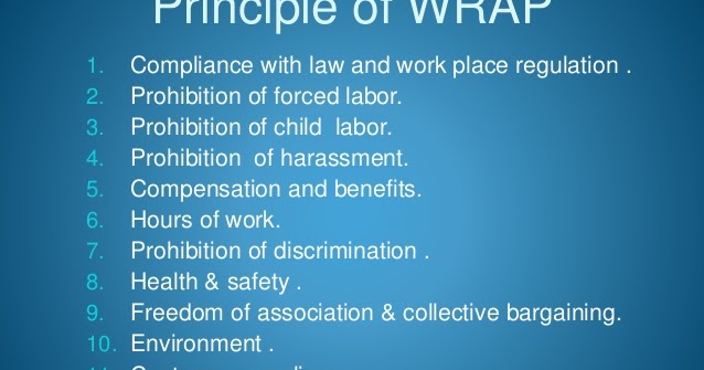 The WRAP 12 Principles in Bangla for Garments Factory ~ Compliance ...