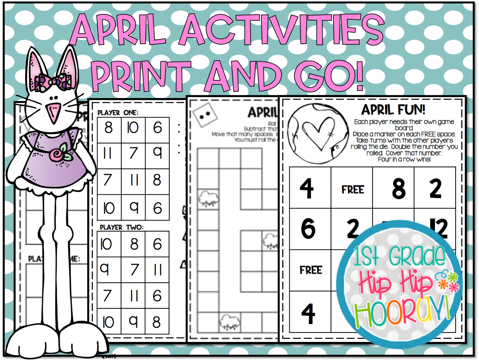 1st Grade Hip Hip Hooray!: April Activities...Print and Go
