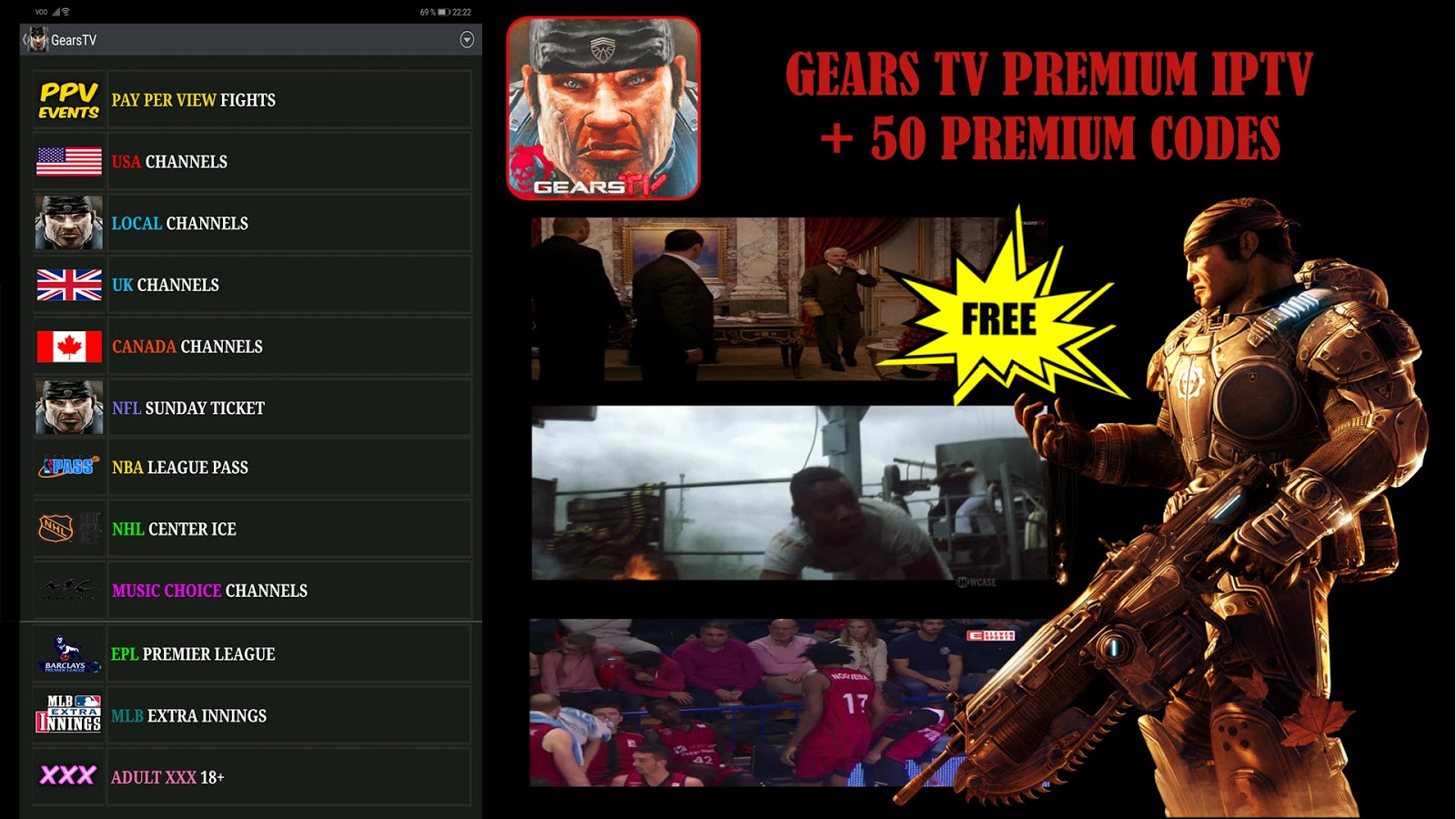 PREMIUM IPTV TO WATCH BEST PREMIUM CHANNELS + 50 CODES - IPTV DROID