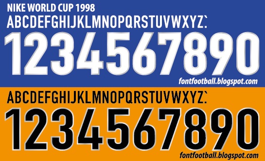 FONT FOOTBALL: Font Vector Nike World Cup 1998 kit