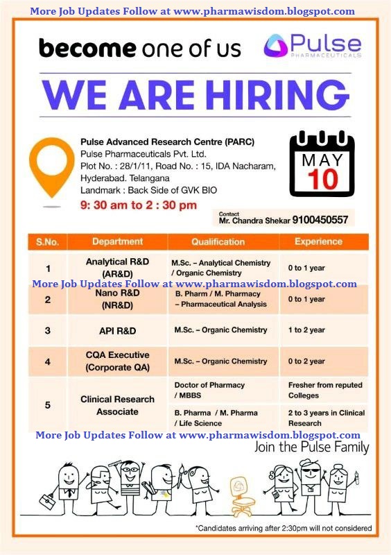 Pulse Pharmaceuticals Pvt. Ltd - Walk-In Interviews for Fresher's ...