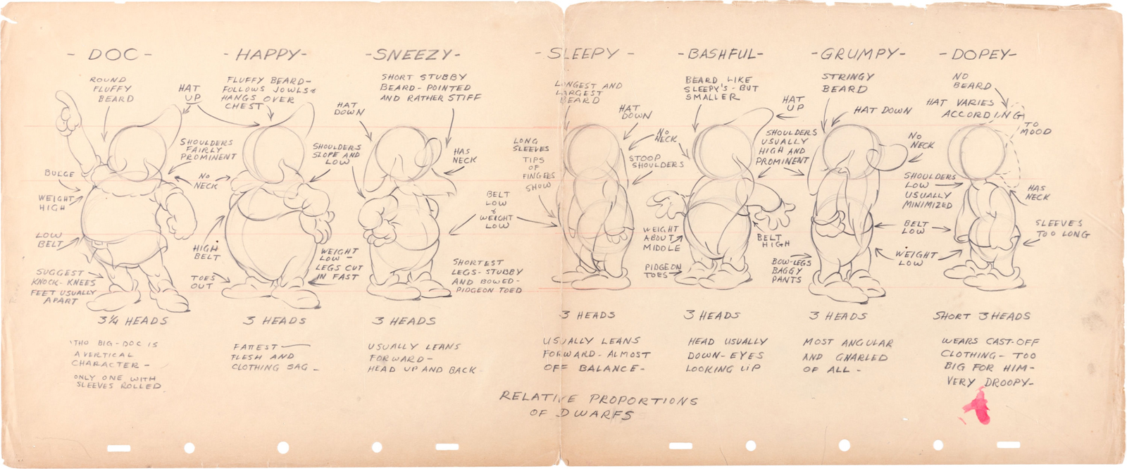 Filmic Light - Snow White Archive: All Seven Dwarfs on One Model Sheet