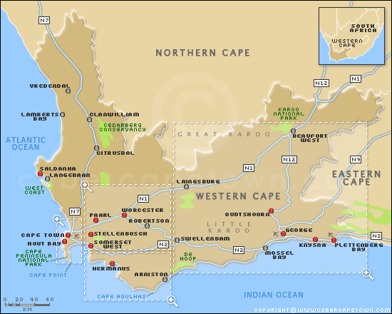Map of Cape Town Printable | Map of South Africa Pictures