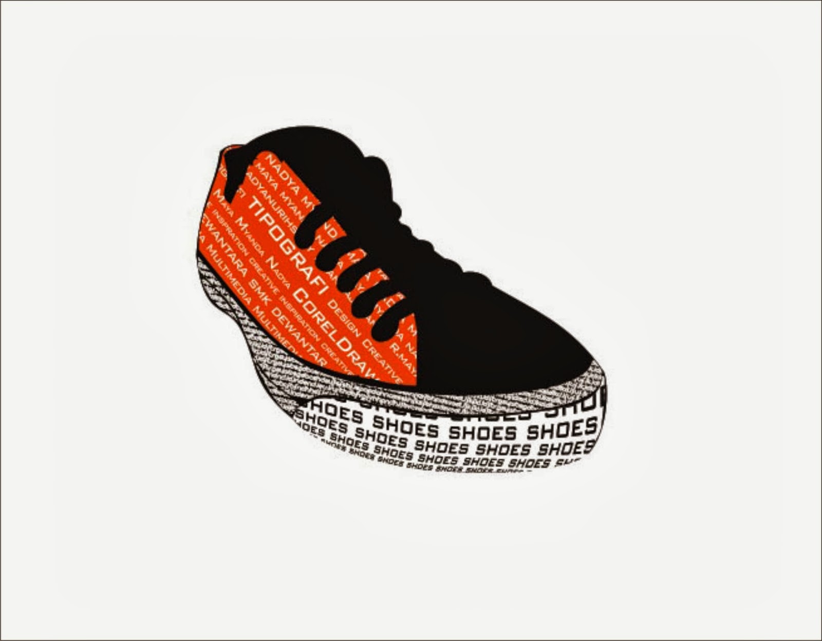 Nadya Nur Ihsany: tutorial typografi sepatu (menggunakan CorelDraw X4)