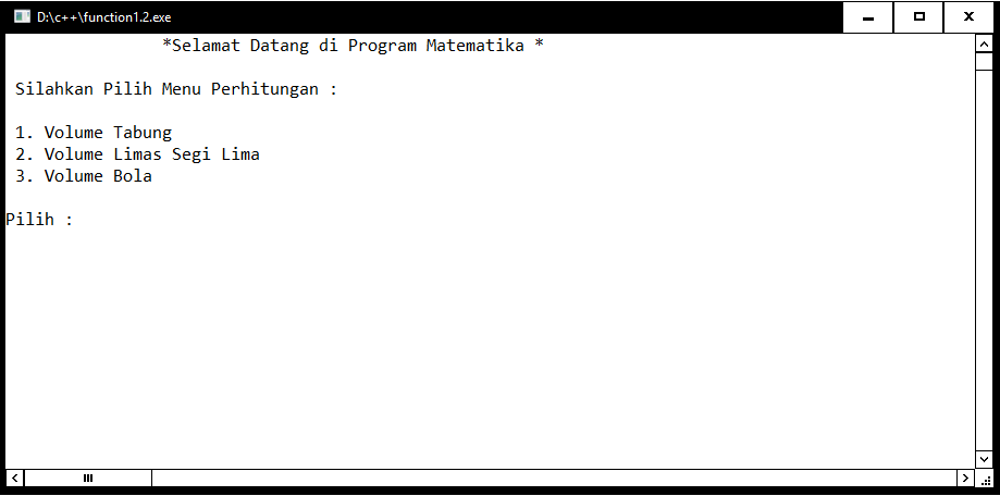 Latihan Penggunaan Fungsi Di C++