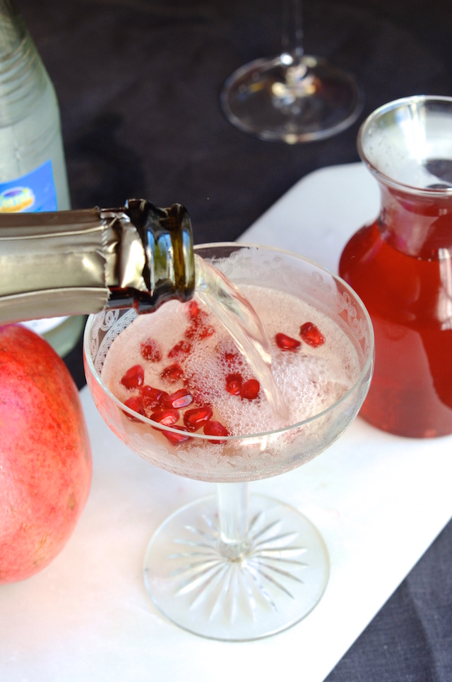 Pomegranate Rose Champagne Cocktails - Always Order Dessert